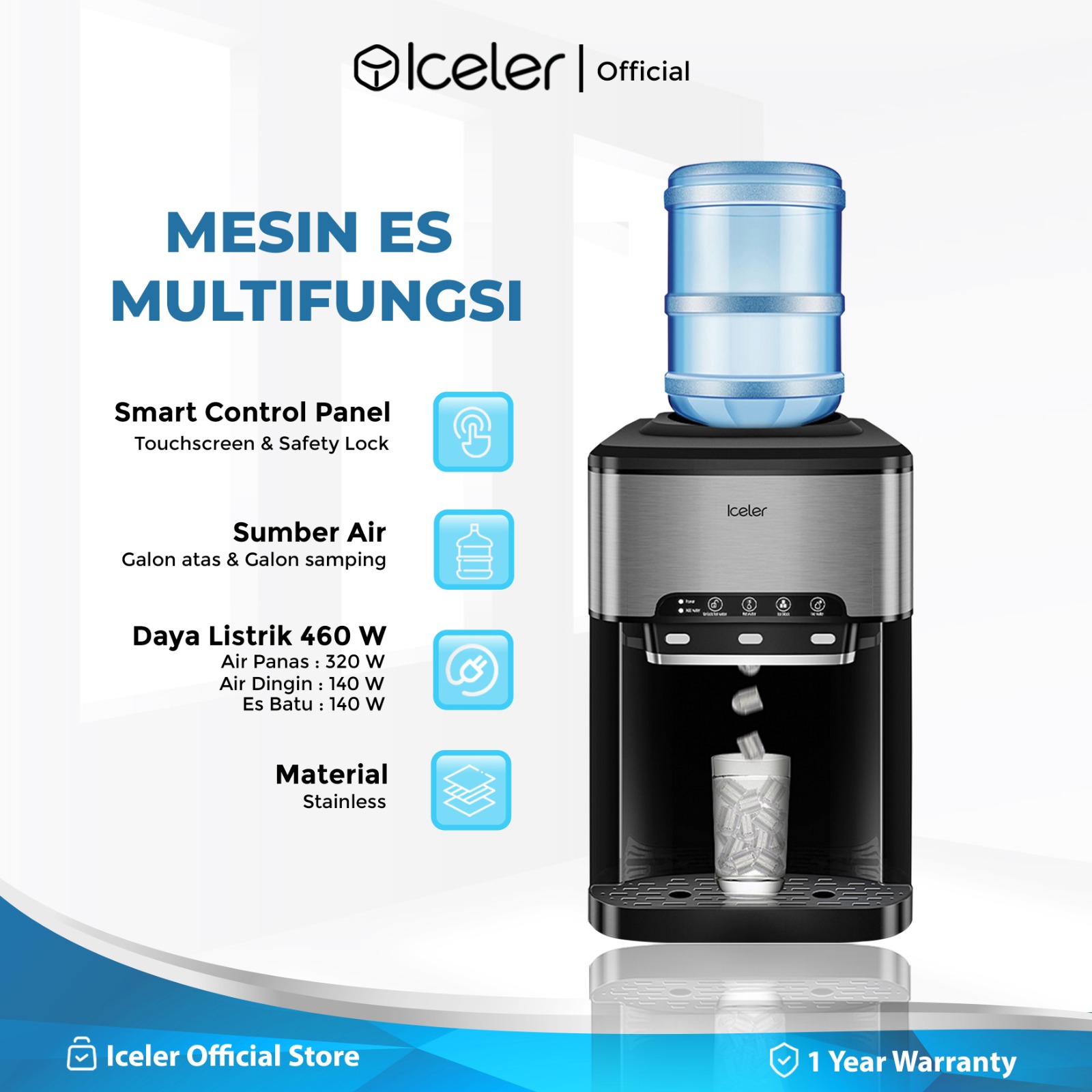 Jual Iceler Mesin Es Multifungsi 3 in 1 Air Panas Air Dingin Es Batu ...