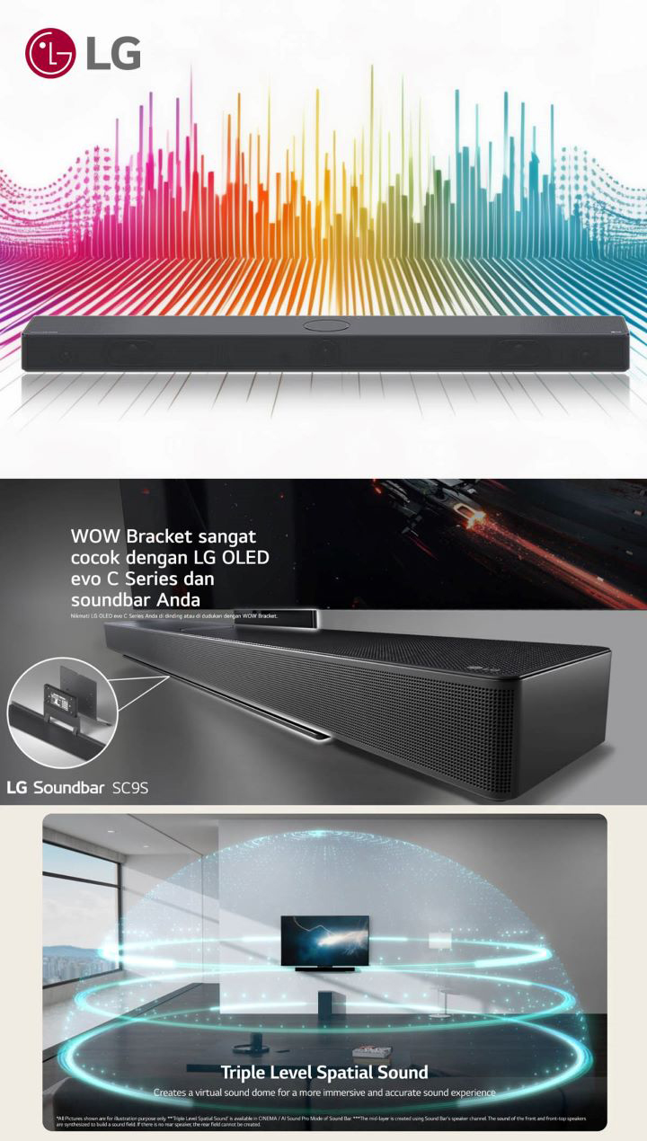 Jual LG Sound Bar Bluetooth Stereo Home Audio Daya Hemat Black SC9S ...
