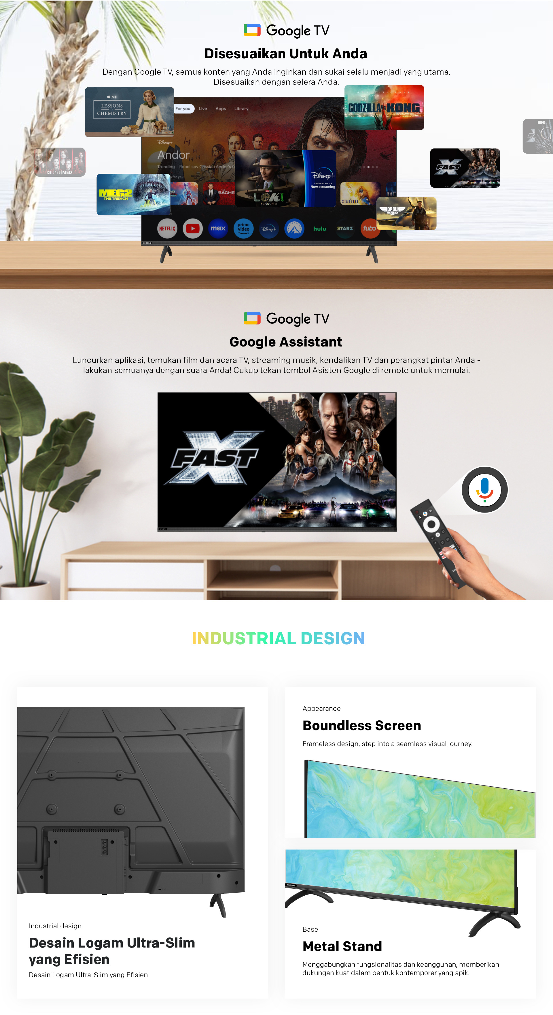 Jual NEW COOCAA 40 inch Z65 - GOOGLE TV - 2K LED-TV - HDR 10 - Flicker Free - Low Blue Light ...