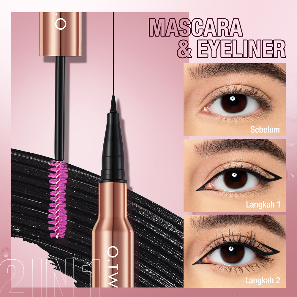 Jual O.TWO.O 2 In 1 Mascara & Eyeliner Waterproof Long Lasting ...