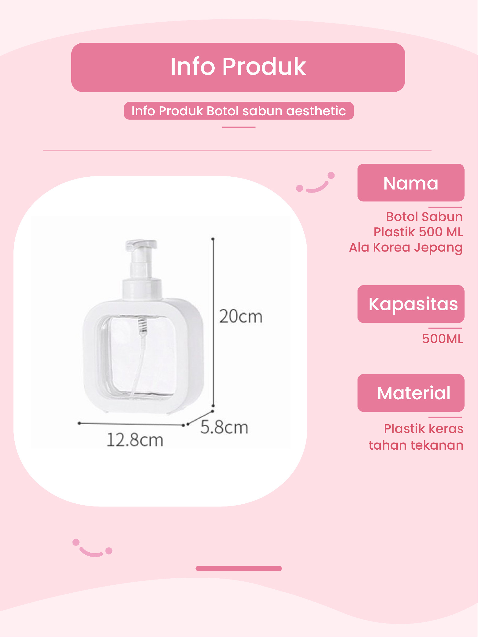 Jual HAYYLIFE Botol Sabun Mandi Plastik 500 ML Perlengkapan Mandi ...