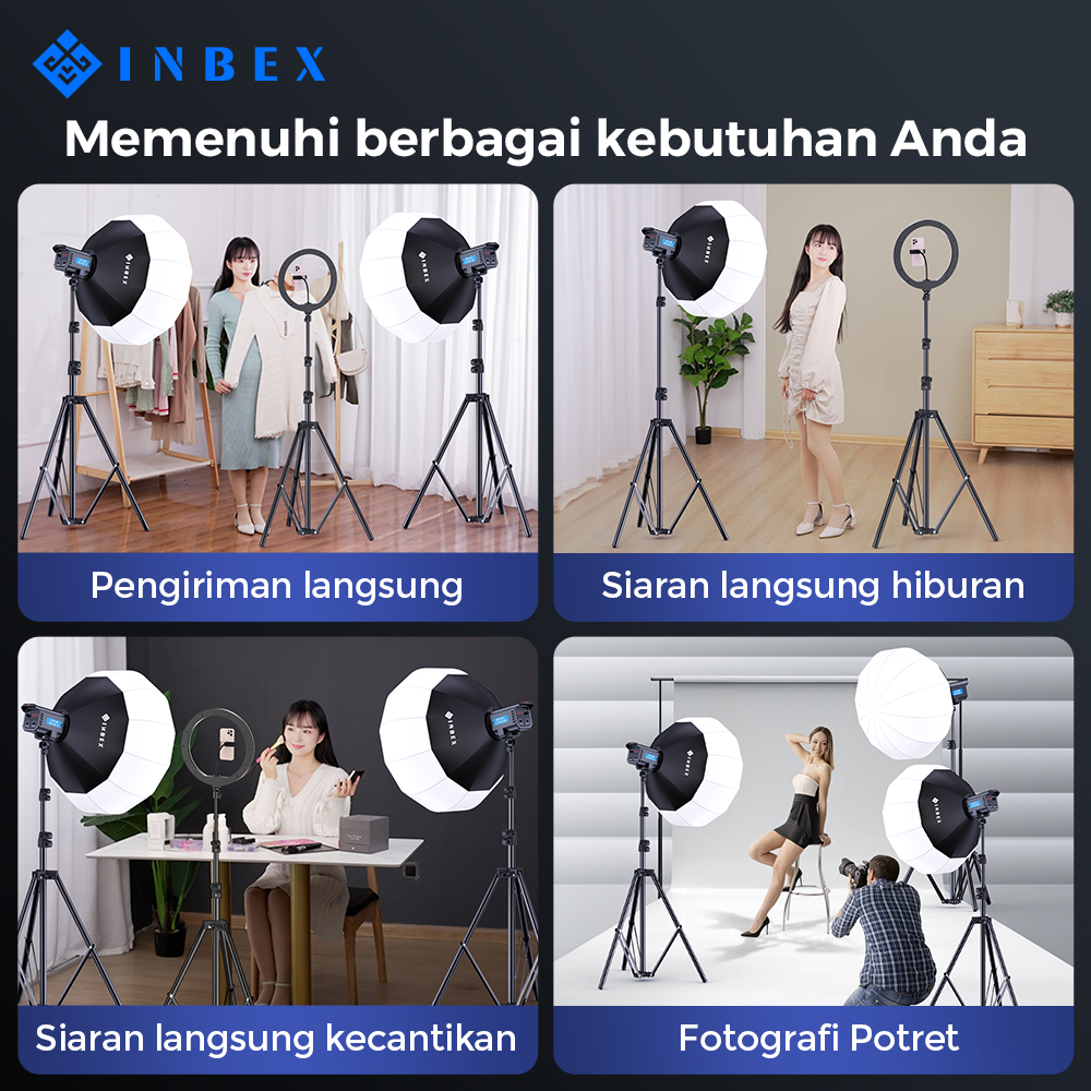Jual [k] INBEX IL-100S Softbox Lampu live Kit/ RGB Ring Light Kit Video ...