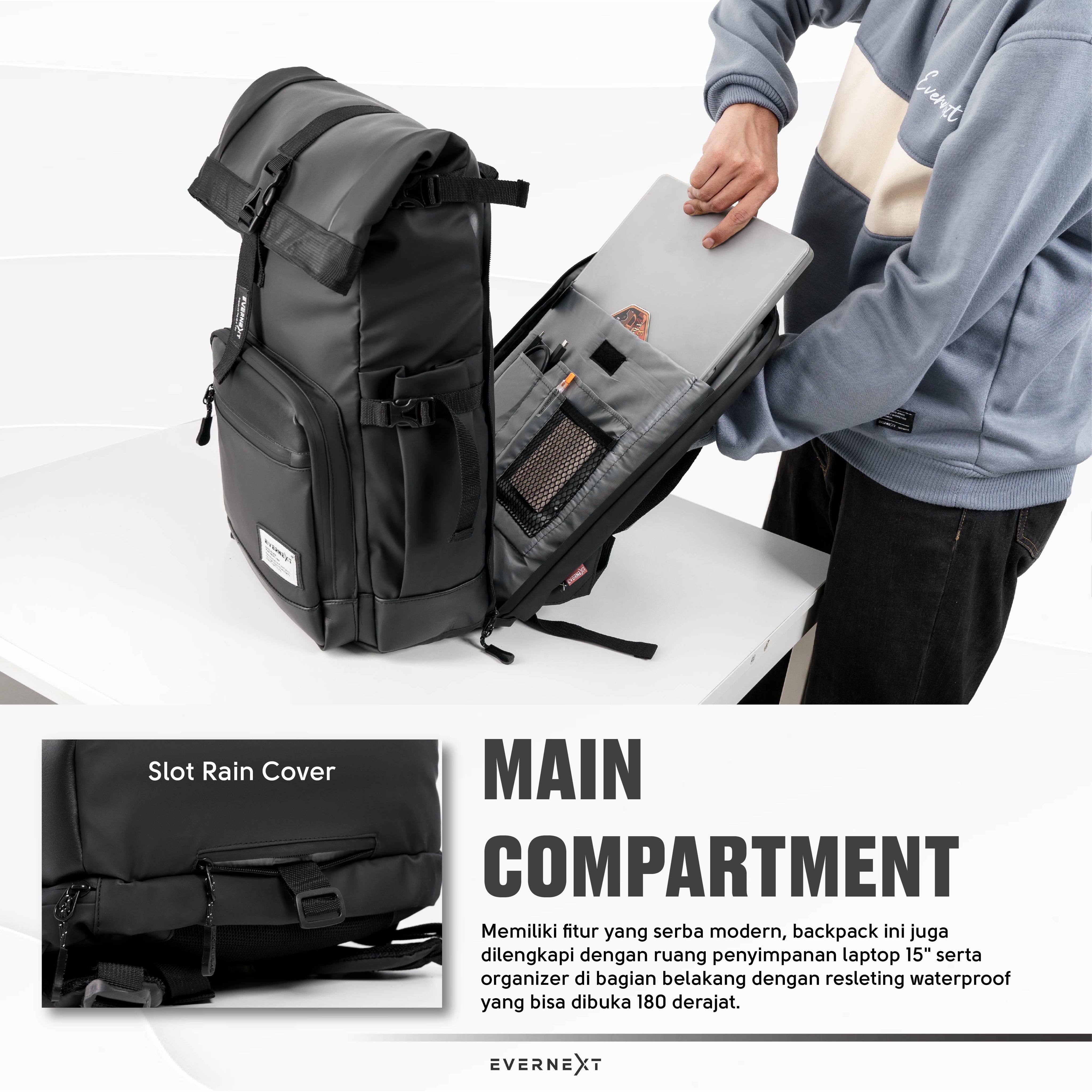 Jual Evernext - Tas Ransel Pria Waterproof Backpack Outdoor Pria Tas ...