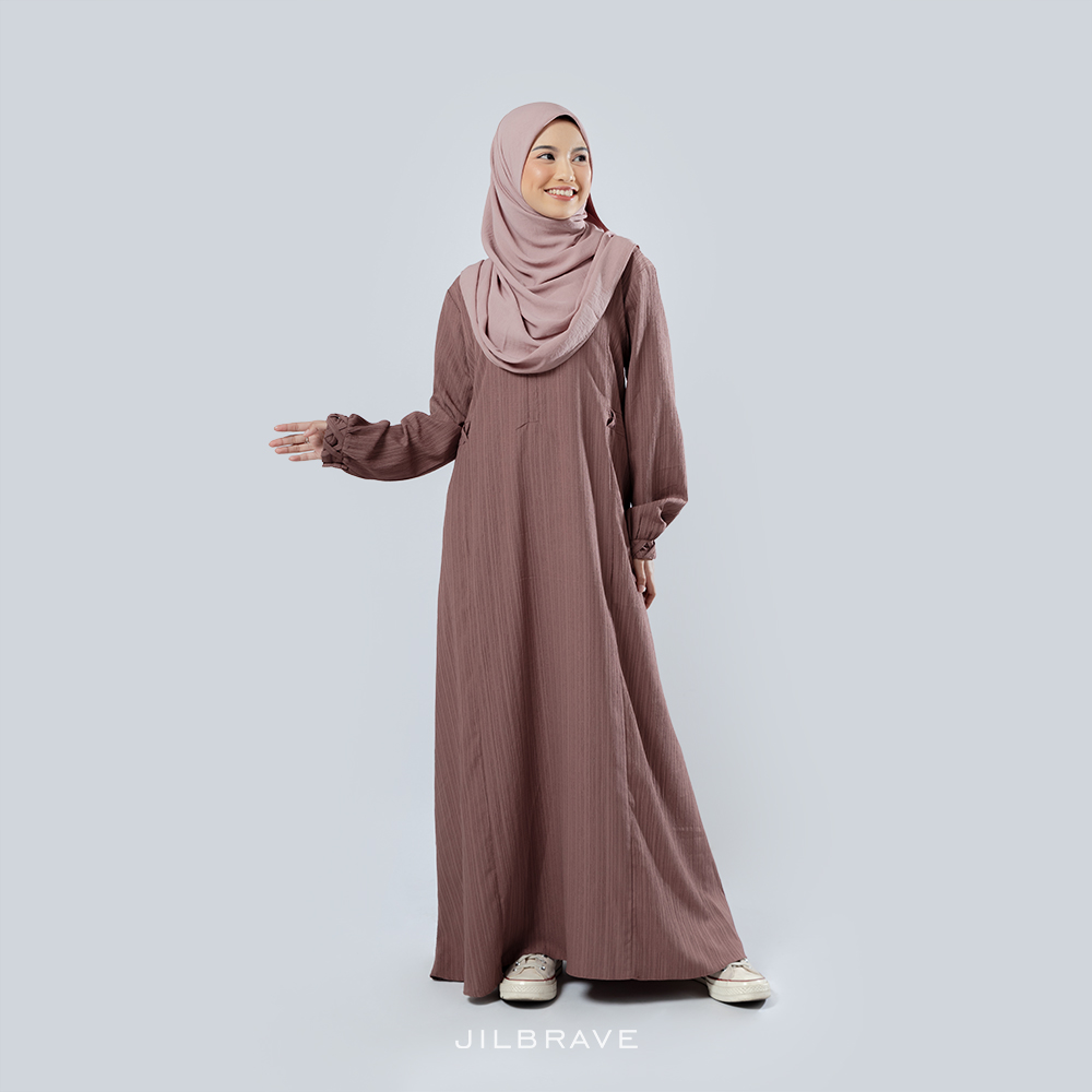 Jual Jilbrave O Label SABINA Dress Gamis Loose Wanita Crinkle Premium | Shopee Indonesia