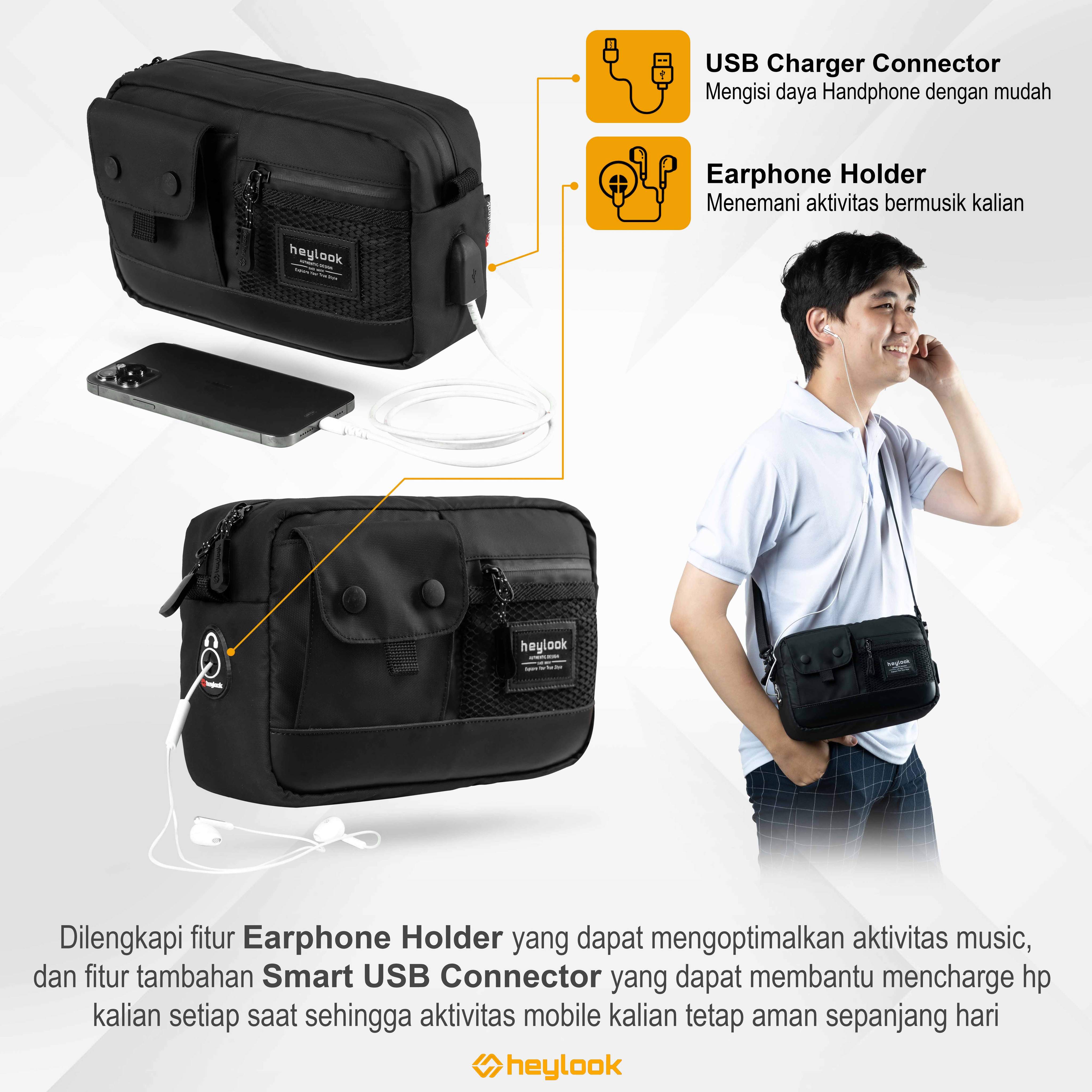 Jual HEYLOOK - Sling Bag AXTON Multyfungsi 3 in 1 Hand Bag Kulit Anti ...