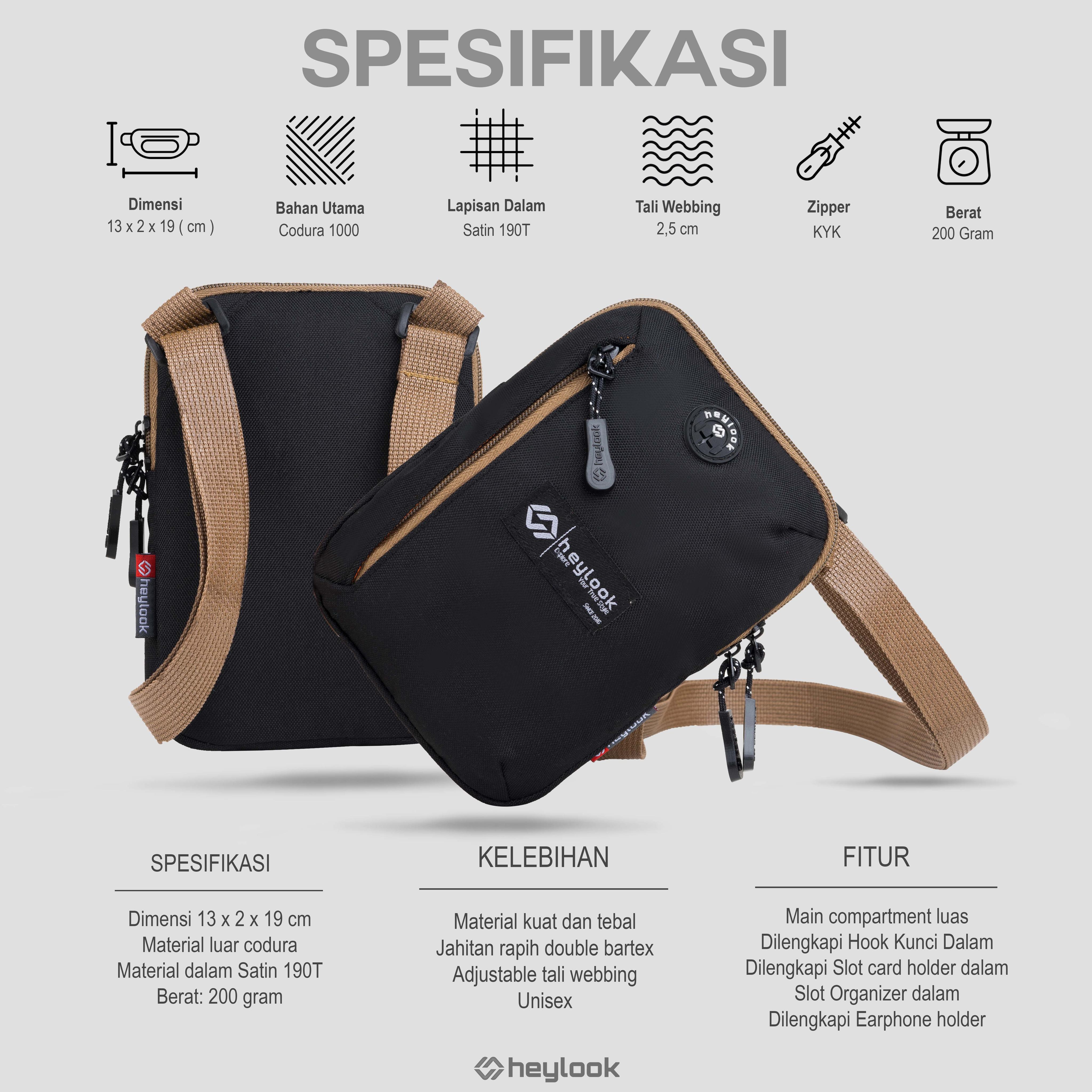 Jual HEYLOOK Official - Tas Selempang Pria WELLS Sling Bag Cowok Tas ...