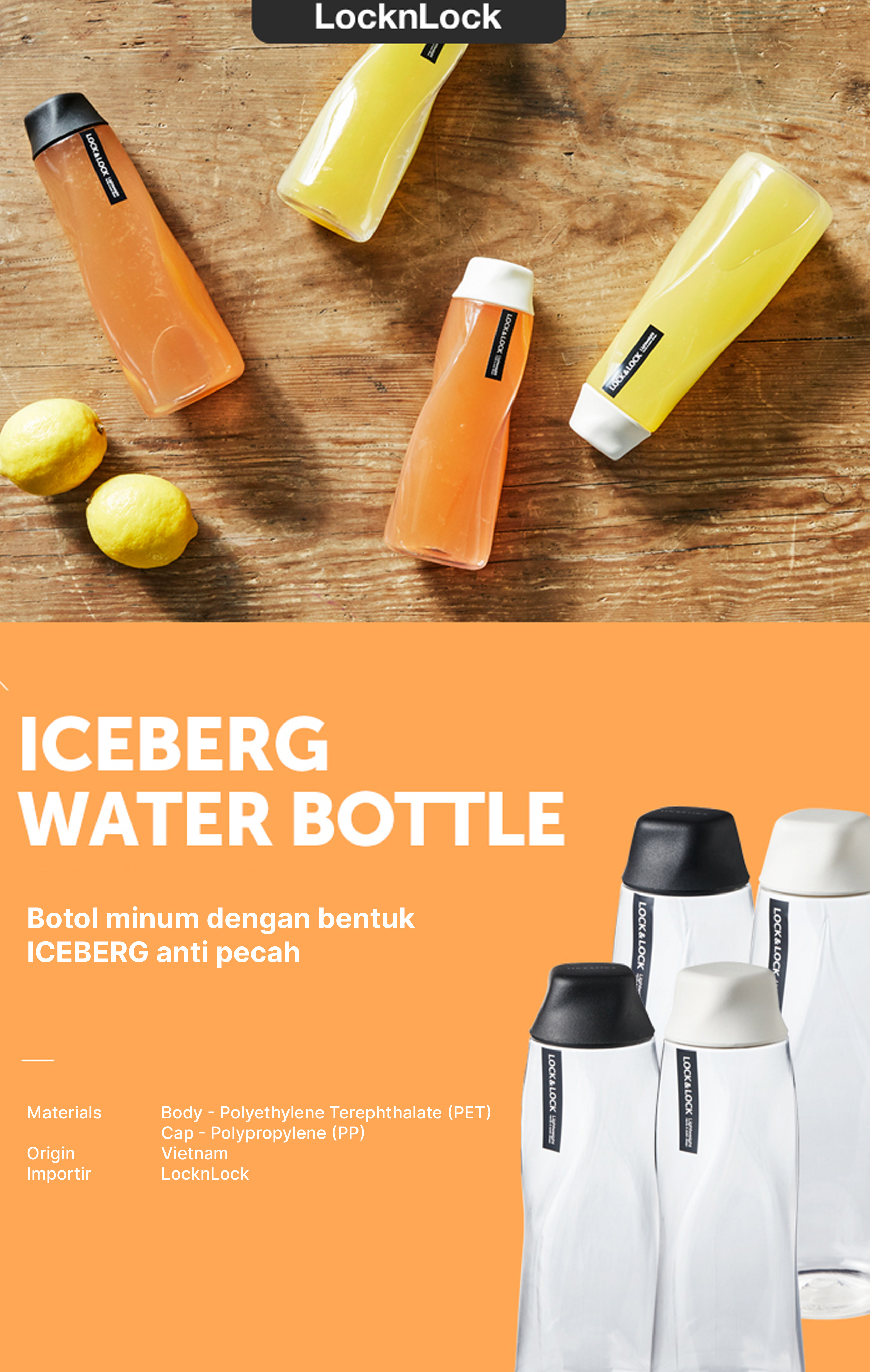 Jual LocknLock Iceberg Botol Minum 560ml - HAP558 | Shopee Indonesia