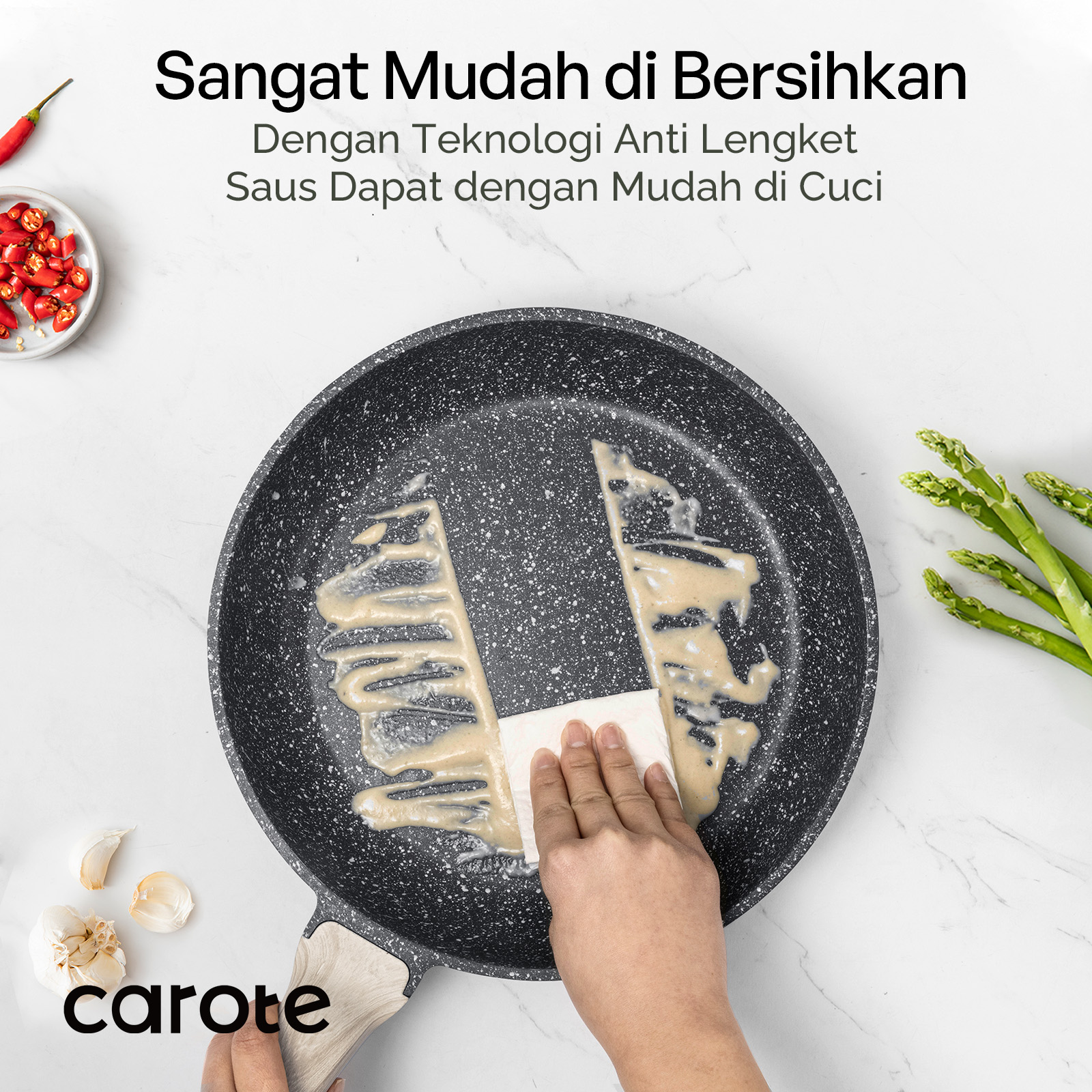 Jual CAROTE Wajan Penggorengan Satuan 20/24/26/28 cm Lapisan Granit ...