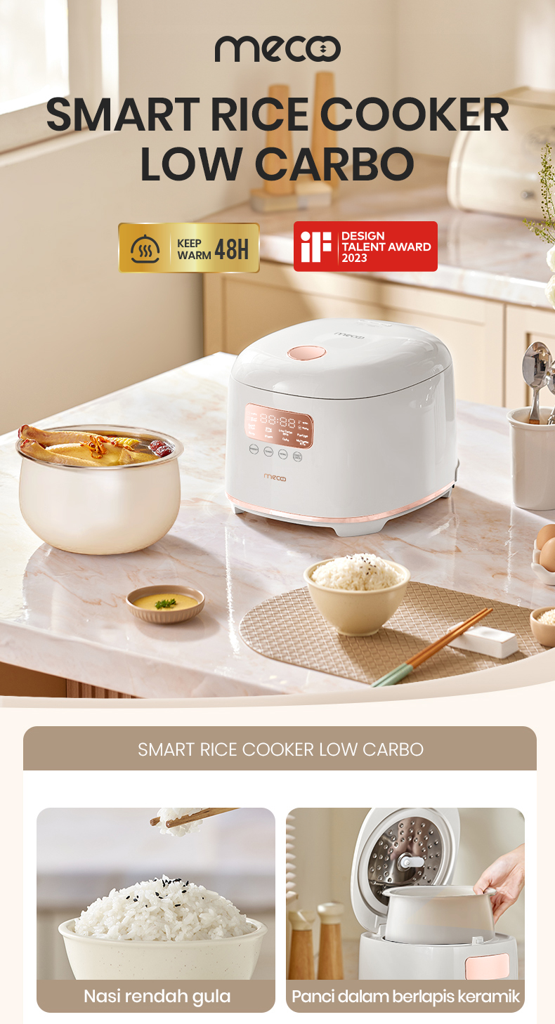 Jual Mecoo Most Aesthetic Rice Cooker UltraWarmth 48H 1.8L Low Carbo ...