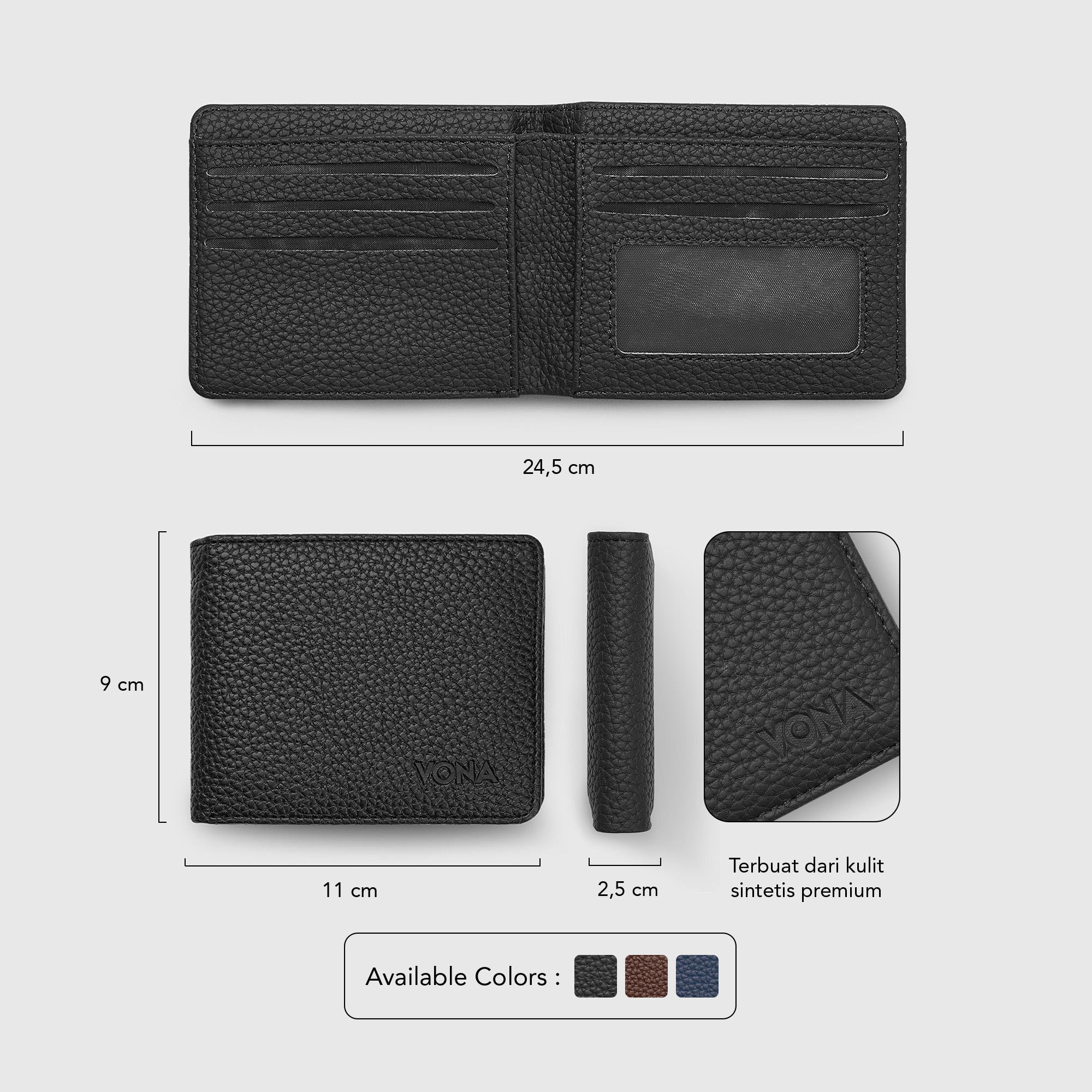 Jual VONA Baxter Wallet - Dompet Pria Kulit Jeruk PU - Tambah 10rb ...