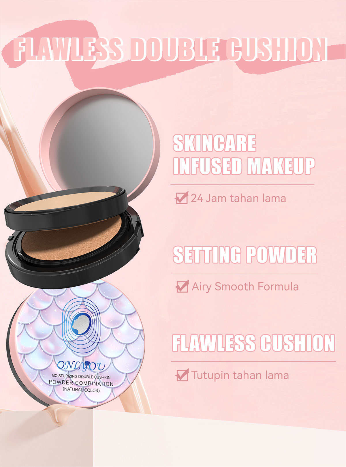 Jual ONLYOU Double Air Cushion - Matte Cushion Foundation Dan Setting ...