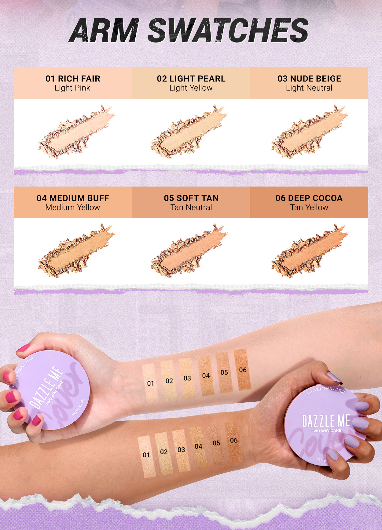 Jual DAZZLE ME Better Than Filter Double Kill Two Way Cake Pressed ...
