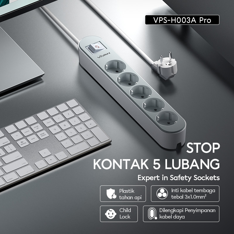 Jual VIVAN Safety Socket VPS PRO Series Stop Kontak Saklar Socket 4 - 6 ...