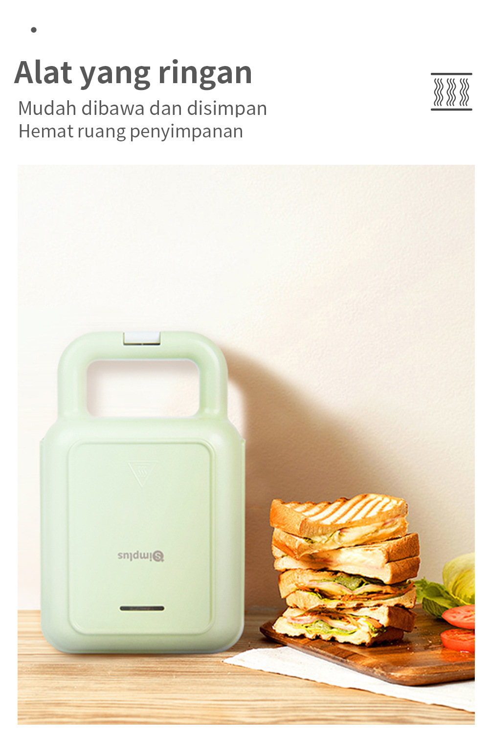 Jual Simplus Sandwich Maker Pemanggang Roti Toaster Anti Lengket Low ...