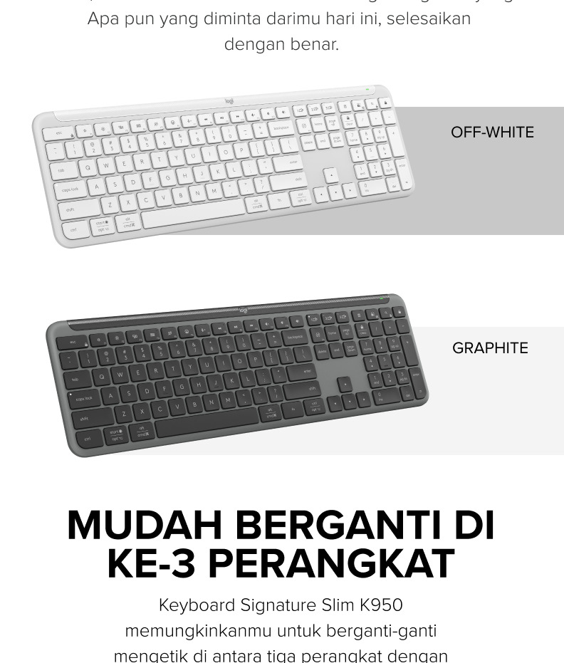 Jual Logitech K950 Keyboard Signature Slim Wireless, Desain Ramping ...
