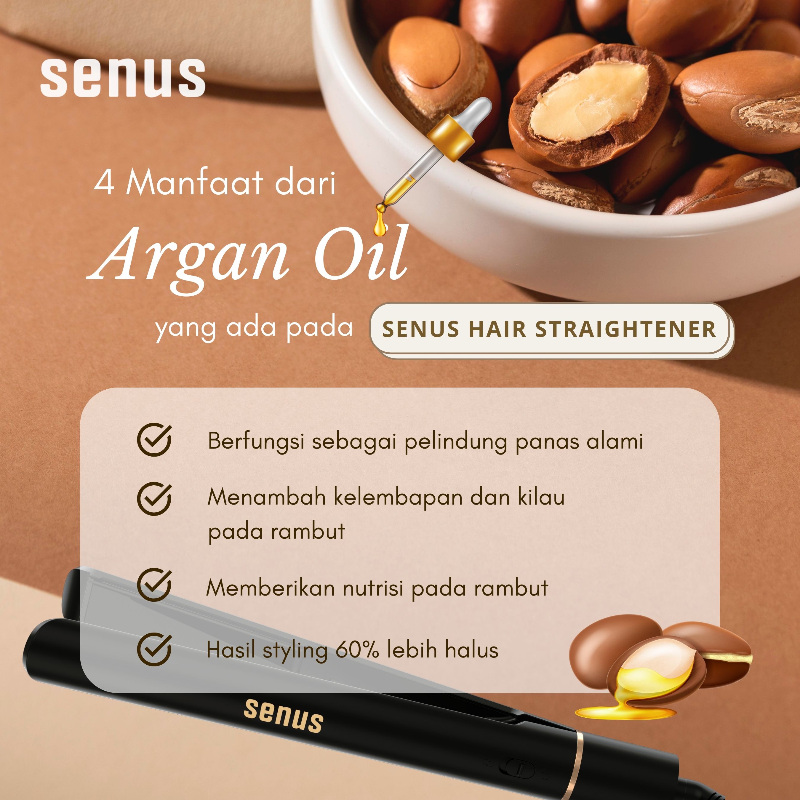 Jual Senus Hair Straightener Catokan pelurus rambut ceramic plate ...