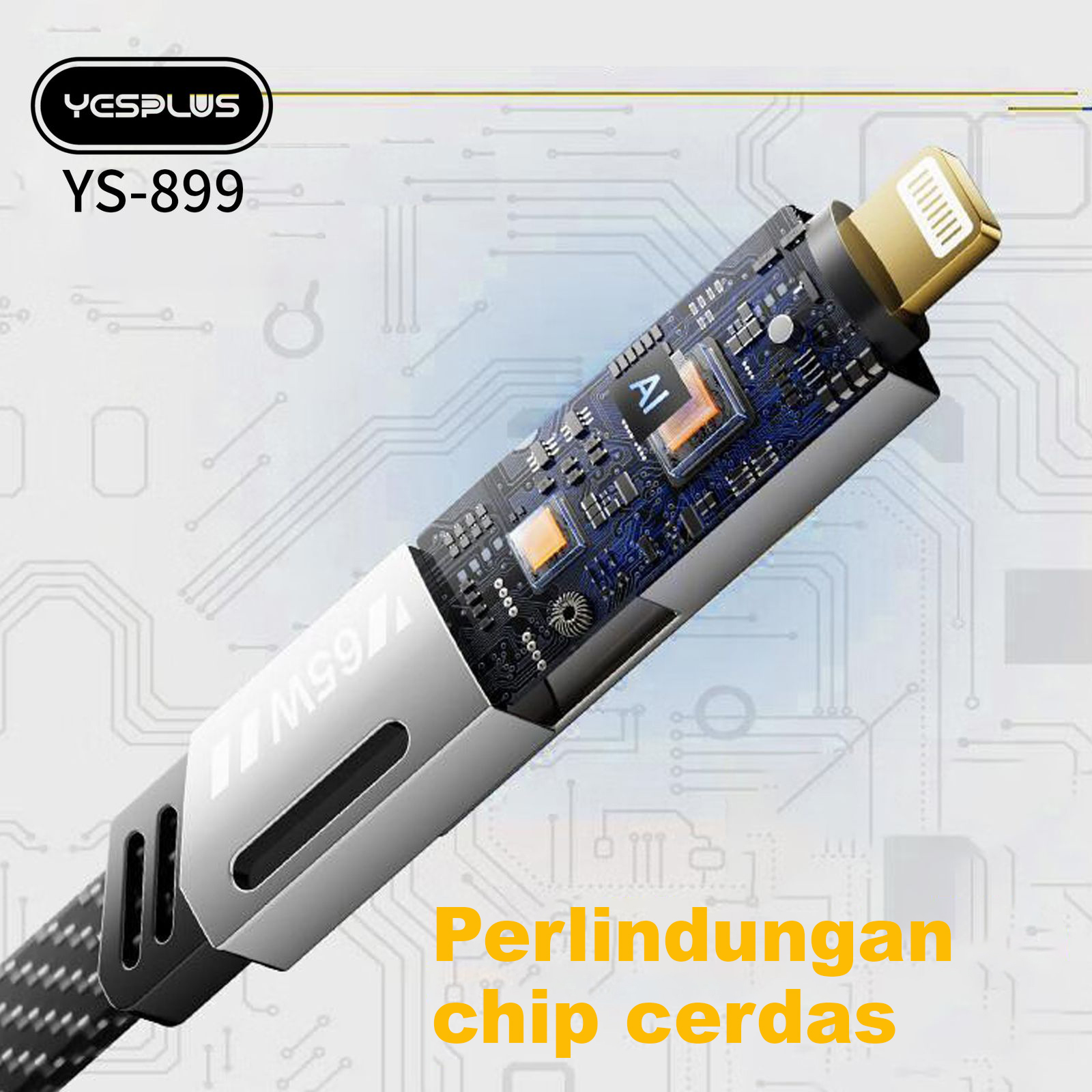 Jual Kabel data YESPLUS YS-899 4IN1 Convertible Metal Fast DataCable 65W ft USB C USB A Multiple ...