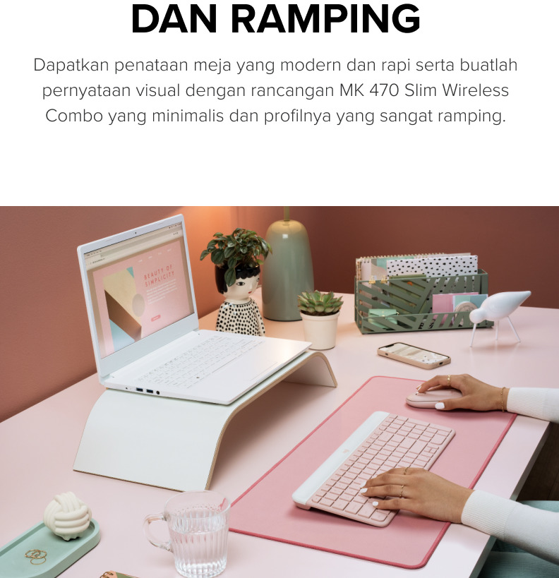 Jual Logitech Mk470 Slim Wireless Combo Keyboard And Mouse White Shopee Indonesia