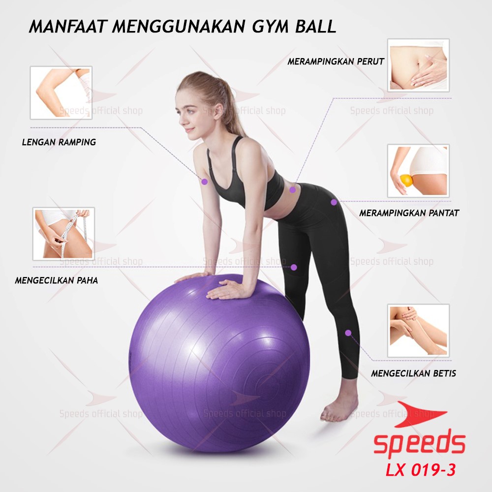 Jual SPEEDS Gym Ball fitness 75 cm / Bola Gym / Bola yoga alat olahraga ...