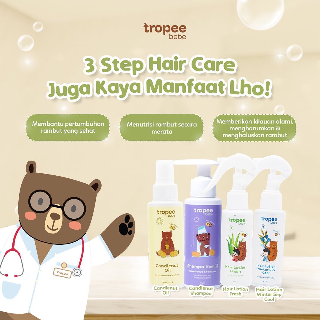 Jual Tropee Bebe Paket Minyak & Shampo Kemiri & Lotion Rambut Fresh ...