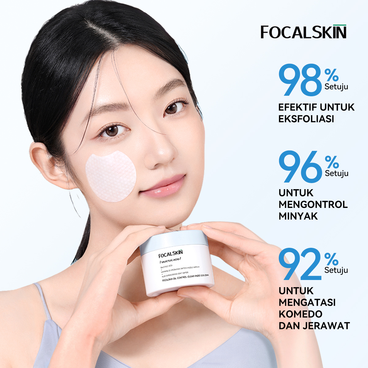 Jual [60 Pads] FOCALSKIN Acne Exfoliating Clear Pad Cica Pad / Kapas ...