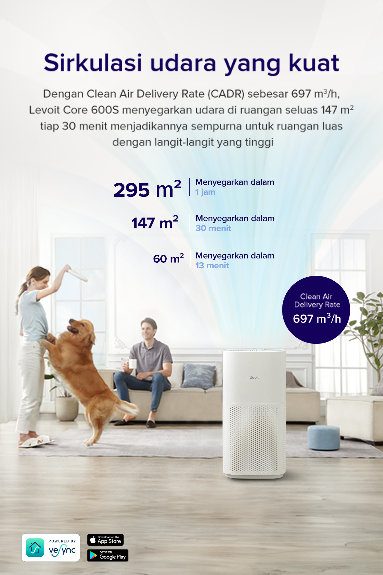 Jual Levoit VeSync Core 600S Smart WiFi True HEPA Air Purifier H13 Original | Shopee Indonesia