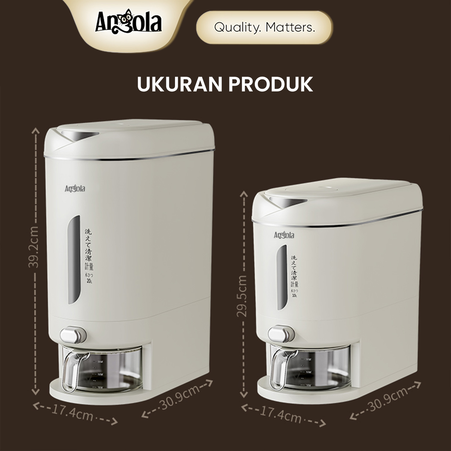 Jual ANGOLA Dispenser Beras Otomatis 5-10KG E29-E31 Tempat Penyimpanan Beras Food Grade Anti ...
