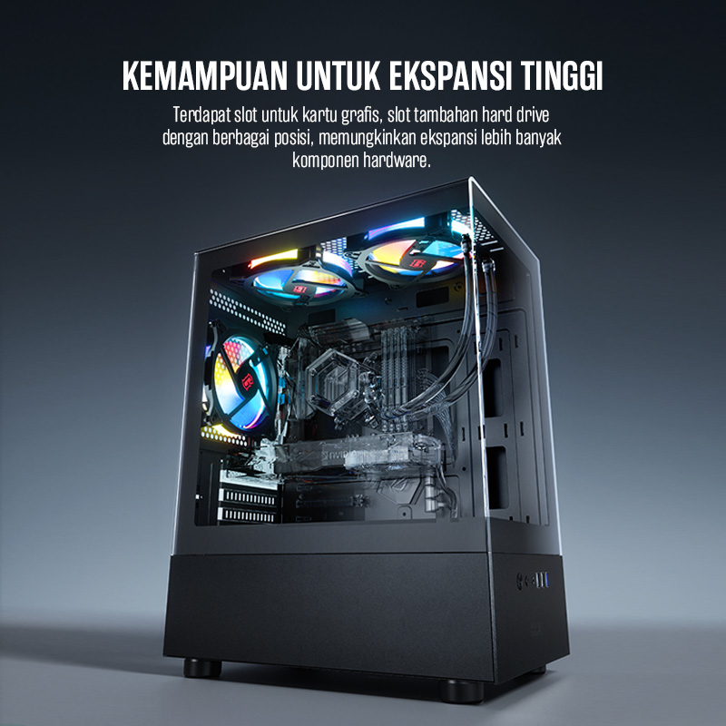 Jual GAMEN GCS100 Transparant Gaming Computer Case Tempered Glass Up to ...