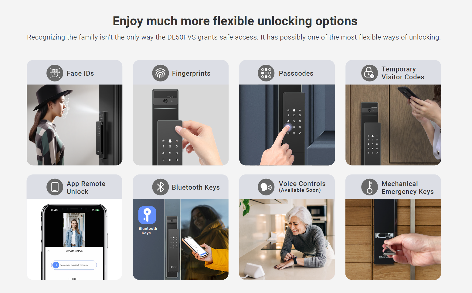 Jual Ezviz DL50FVS Face ID Recognition Smart Security Door Lock ...