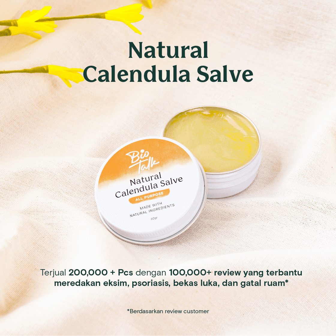 Jual Biotalk Natural Calendula Salve | No Steroid | Meredakan Kulit ...