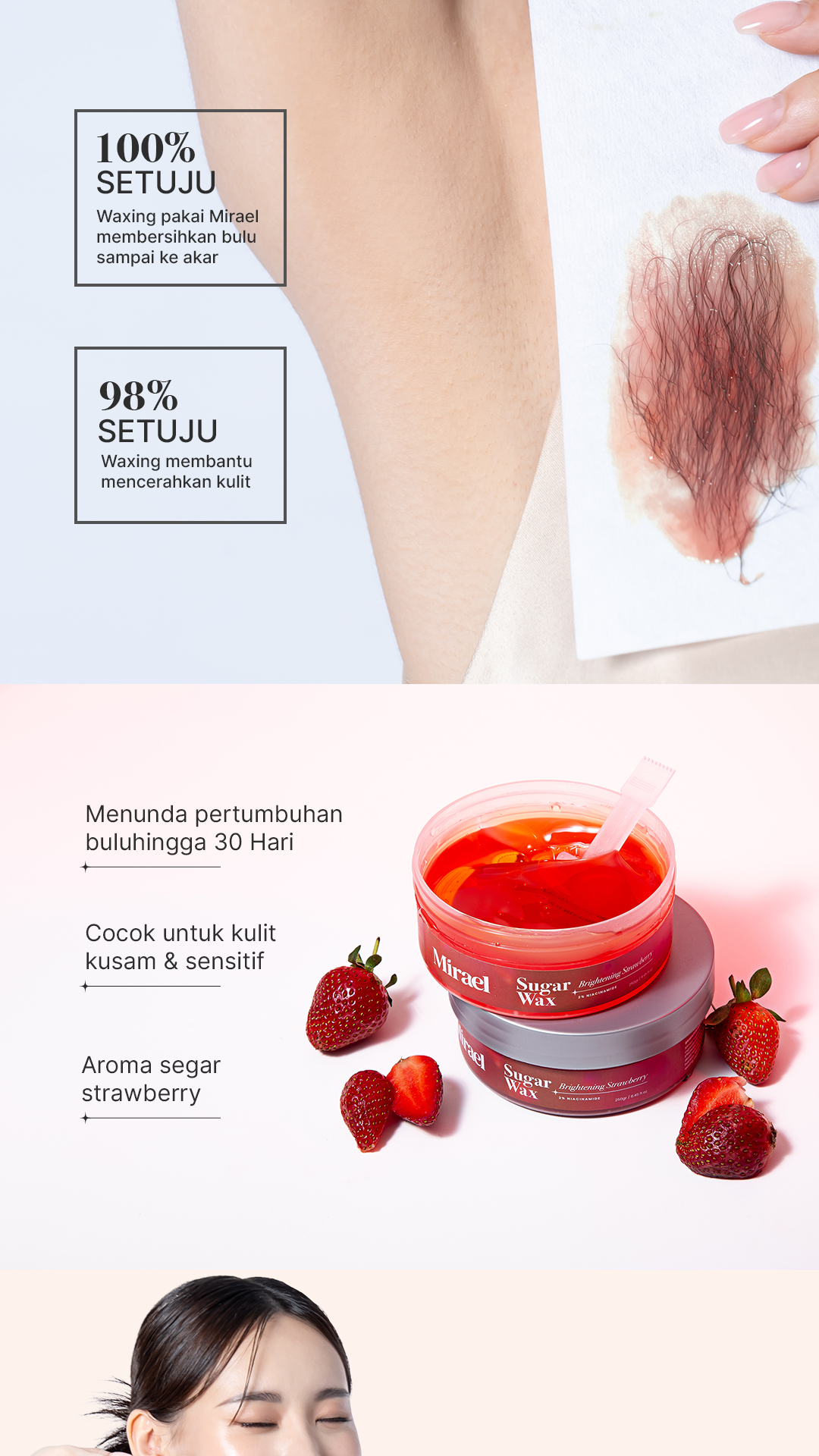 Jual MIRAEL Sugar Waxing Kit Dengan Niacinamide Penghilang Bulu Ketiak All Varian | Shopee Indonesia