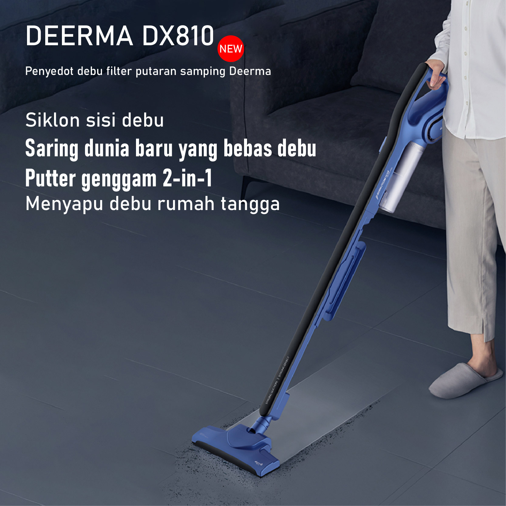 Jual Deerma dx810 Hand-held Portable Vacuum Cleaner 2-in-1 Penyedot ...