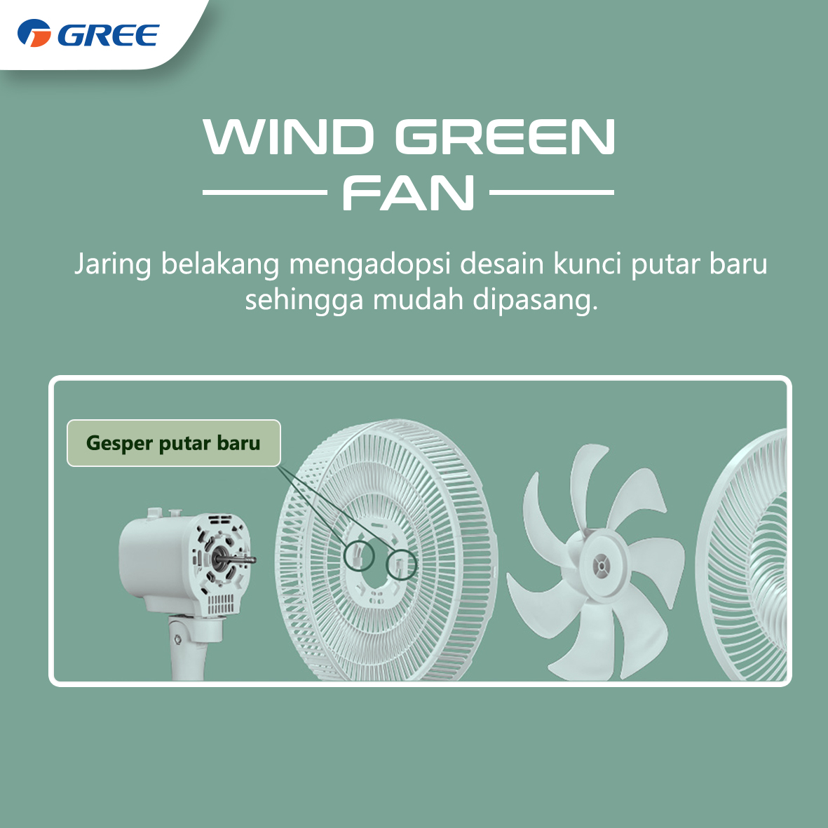 Jual [TERBARU] GREE Wind Green Fan - GCF-14iGN - Hijau | Shopee Indonesia