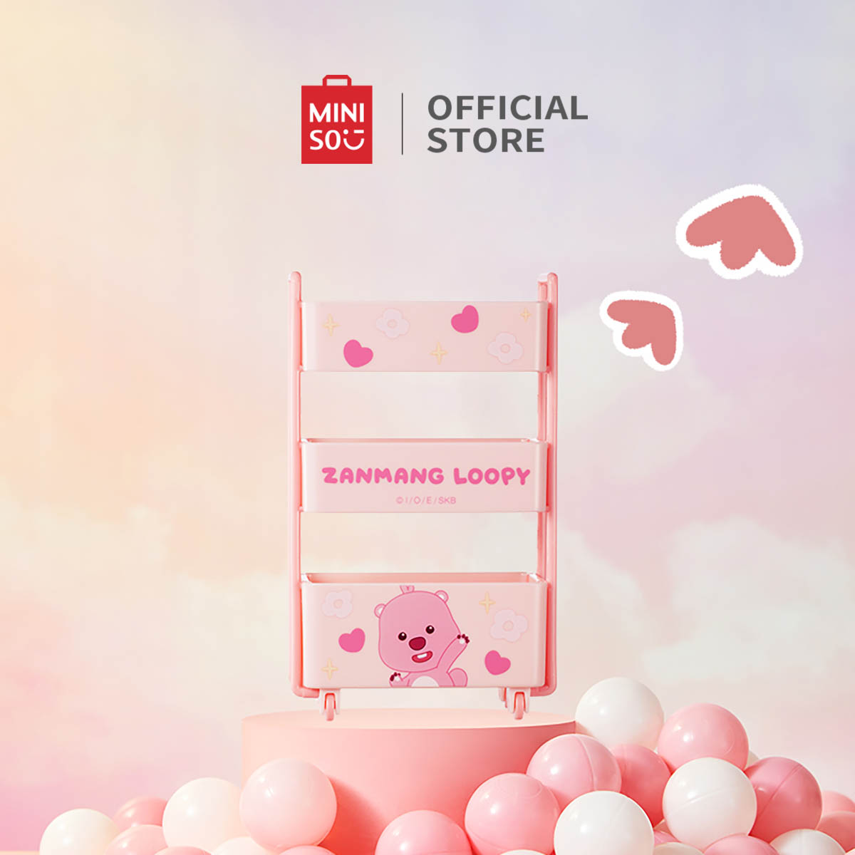 Jual Miniso x ZANMANG Loopy Collection Penyimpanan Desktop 3 Tier ...