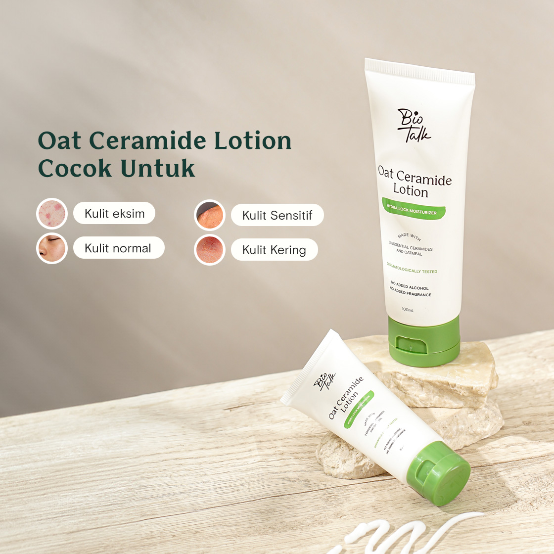 Jual Biotalk Oat Ceramide Lotion | Hydralock Moisturizer for Eczema ...