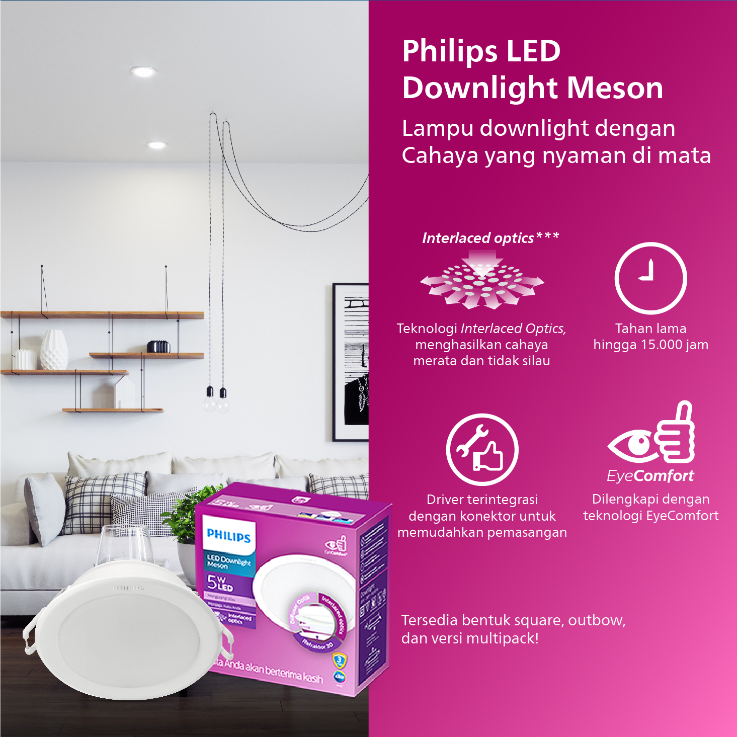 Jual Philips Downlight - 59464 MESON 125 13W 30K WH Recessed LED Kuning | Shopee Indonesia