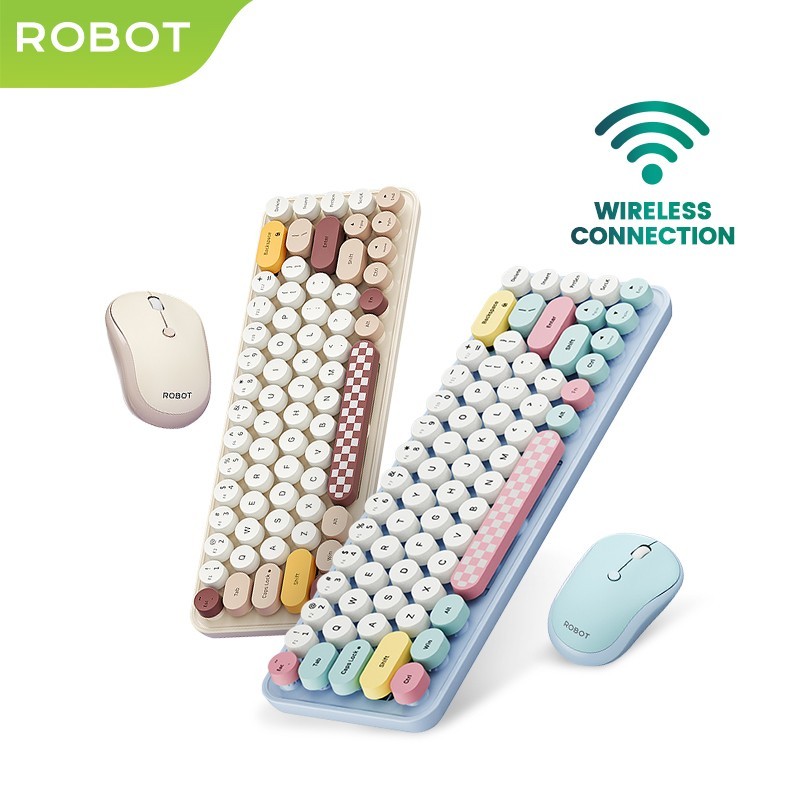 Jual Robot KM3600 / KM-3600 Pastel Colorful Keyboard Dan Mouse Wireless ...