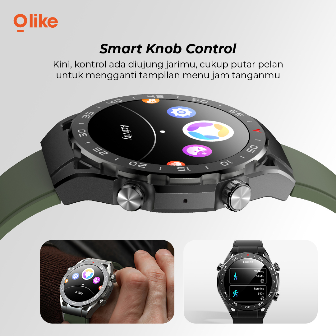 Jual OLIKE SmartWatch FM01 HD Display 1.39" Water Resistant IP68 ...