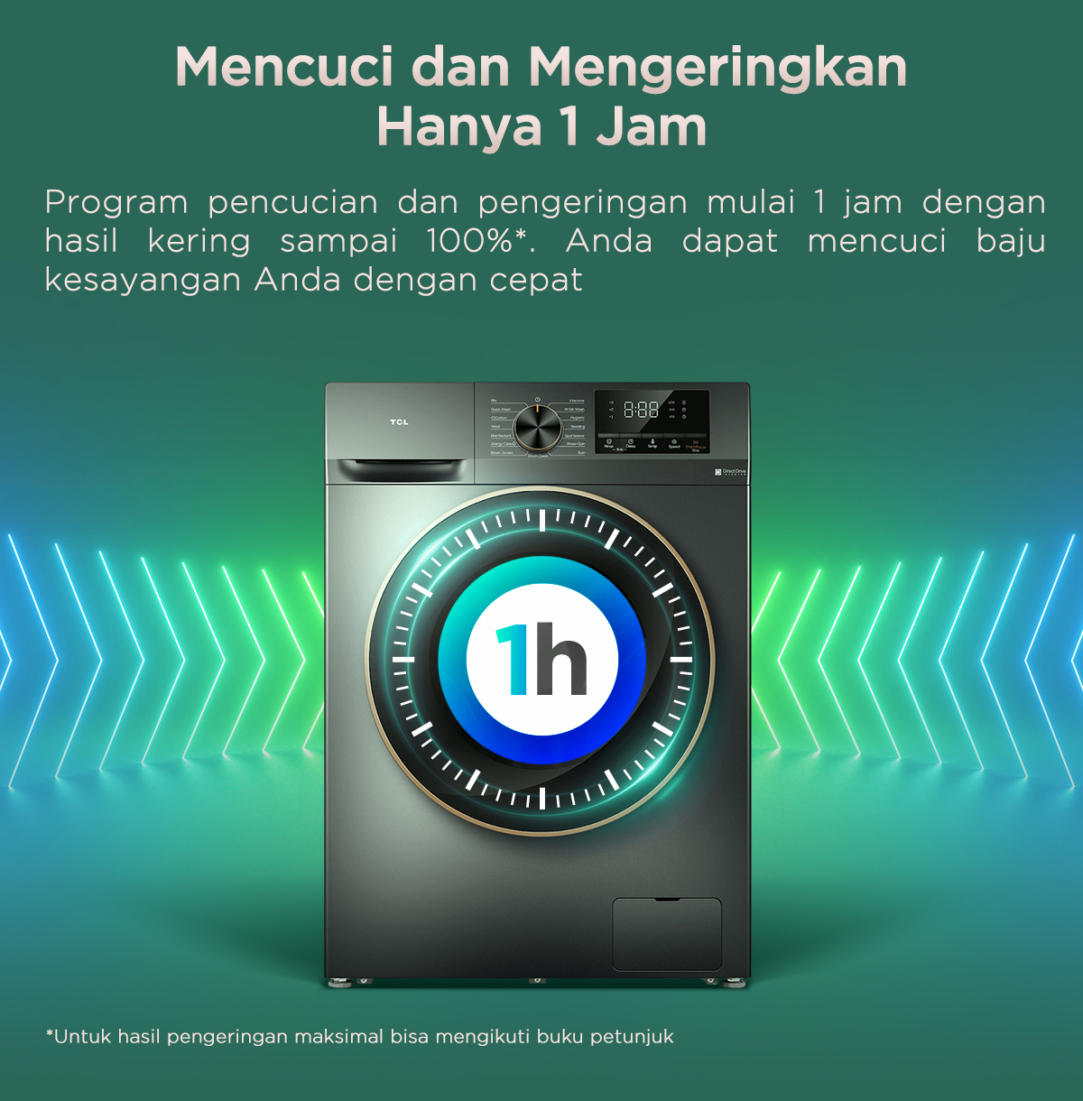 Jual TCL Mesin Cuci Front Loading Washer Dryer 10.5 kg - 100% Kering ...