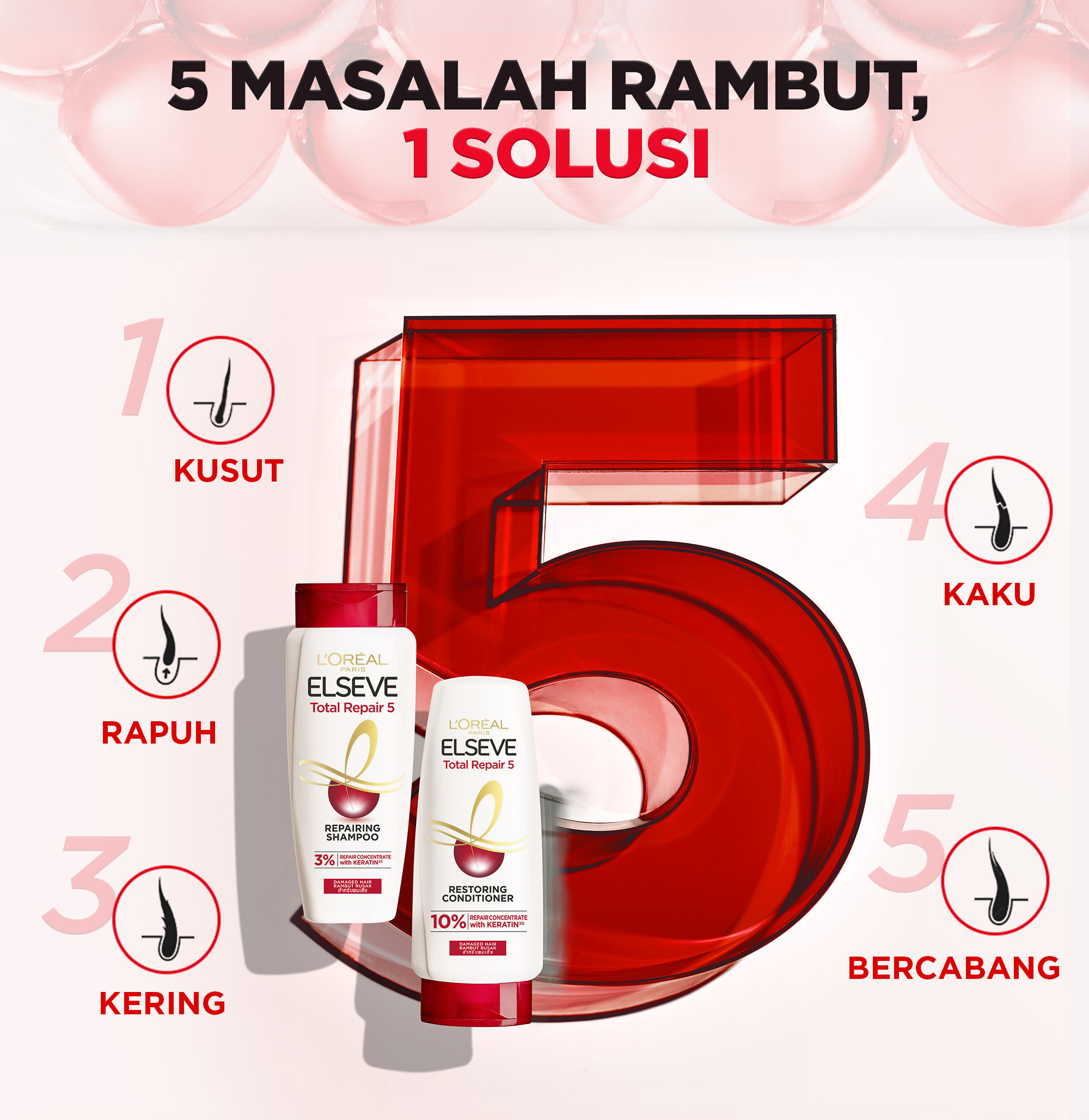 Jual [PAKET HEMAT ISI 2] L'Oreal Paris Elseve Total Repair 5 Shampoo ...