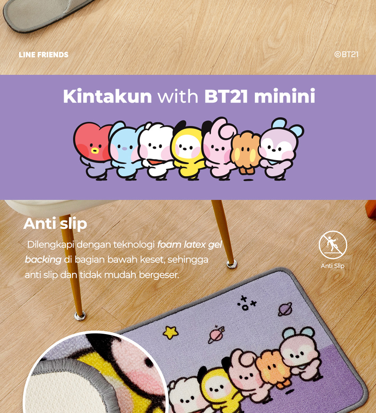 Jual Kintakun Home BT21 minini Keset Serbaguna Anti Slip Doormat ...