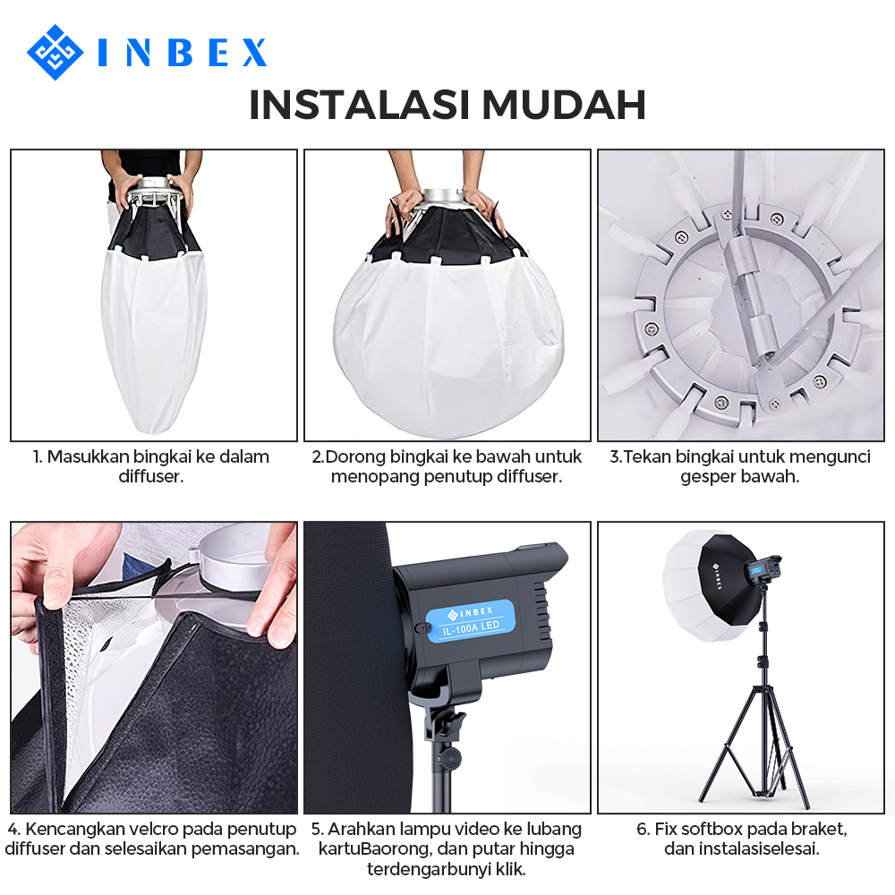 Jual [k] INBEX IL-100S Softbox Lampu live Kit/ RGB Ring Light Kit Video ...