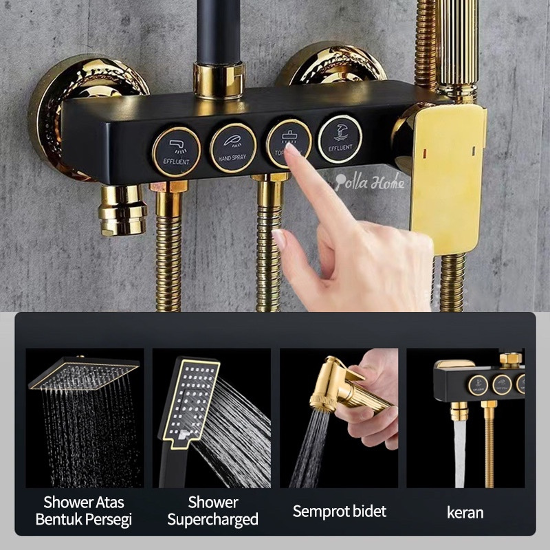 Jual Ollahom Shower Kamar Mandi 1 Set + Kran Cabang/Shower Mandi Set ...
