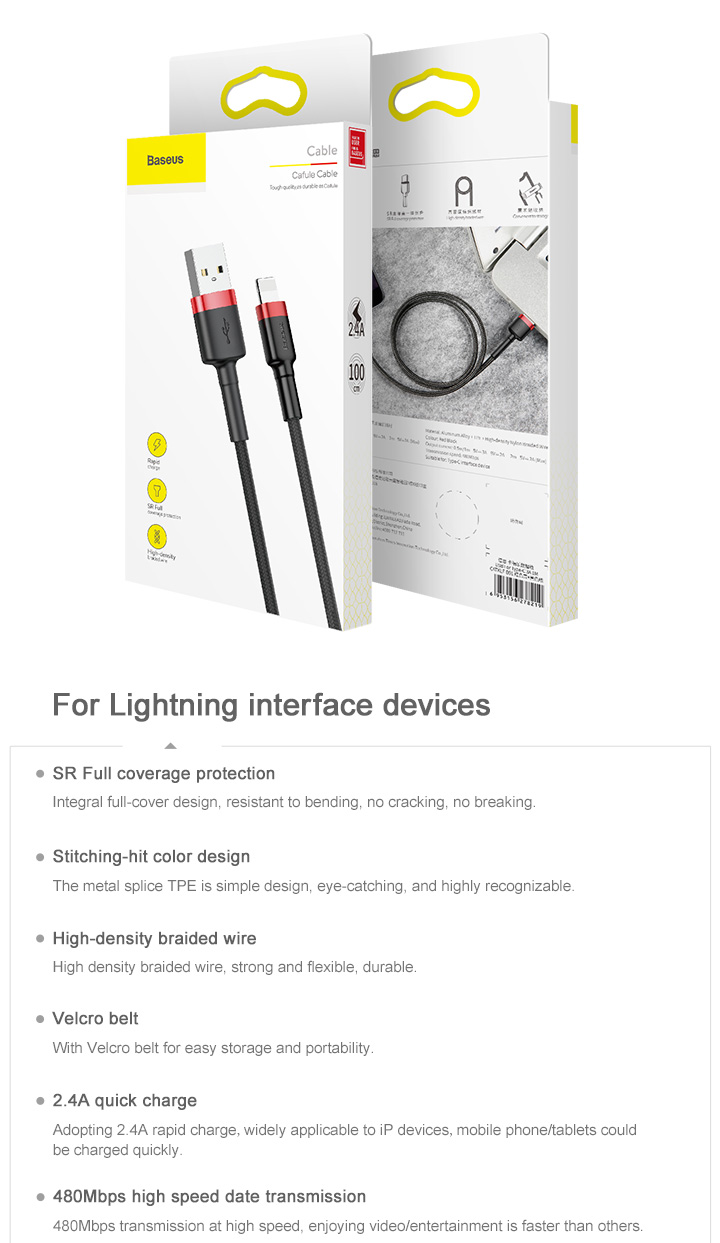 Jual Baseus Kabel Data Iphone Cafule Cable For Lightning 2 Meter ...