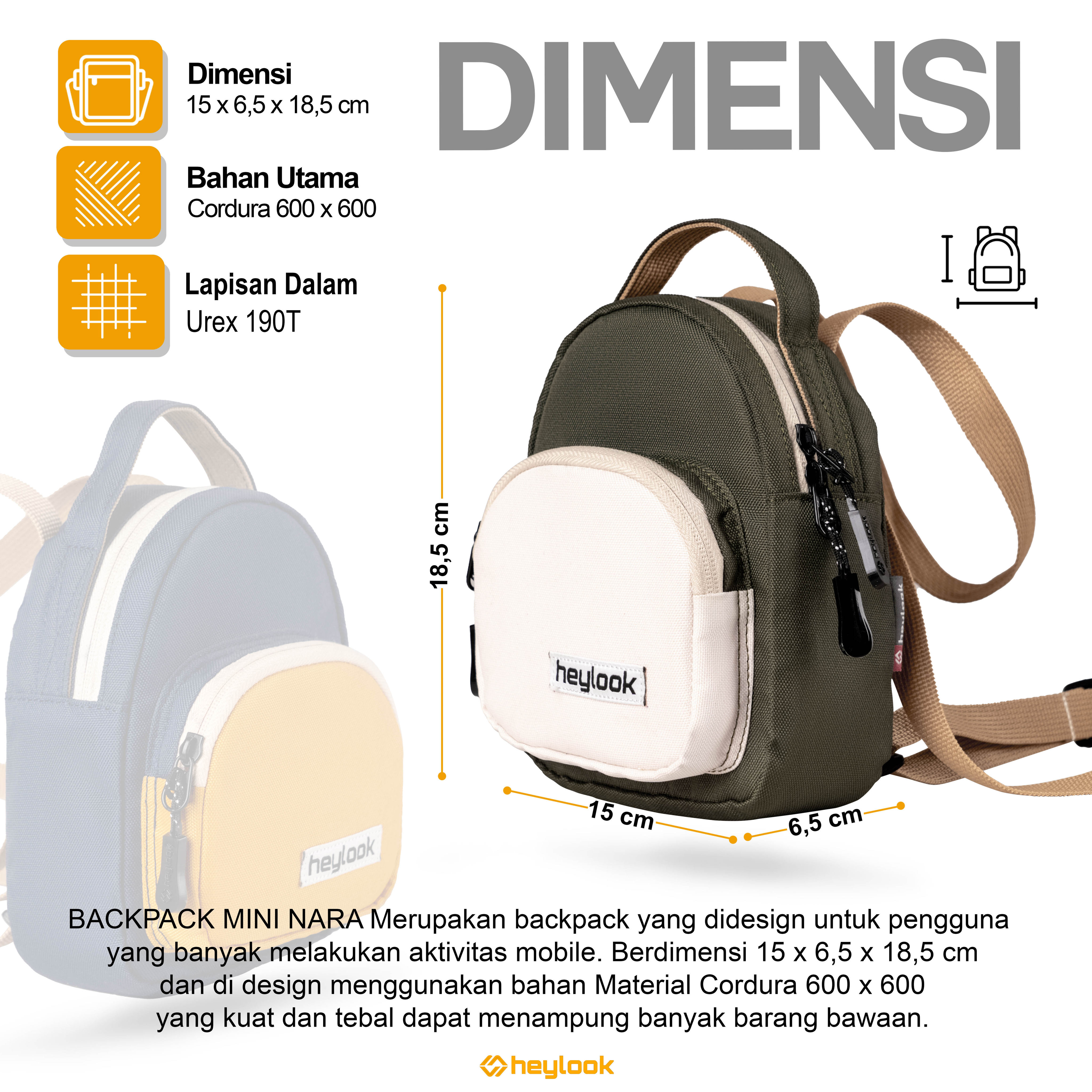 Jual HEYLOOK Official - Tas Ransel MINI NARA Wanita Tas Backpack ...