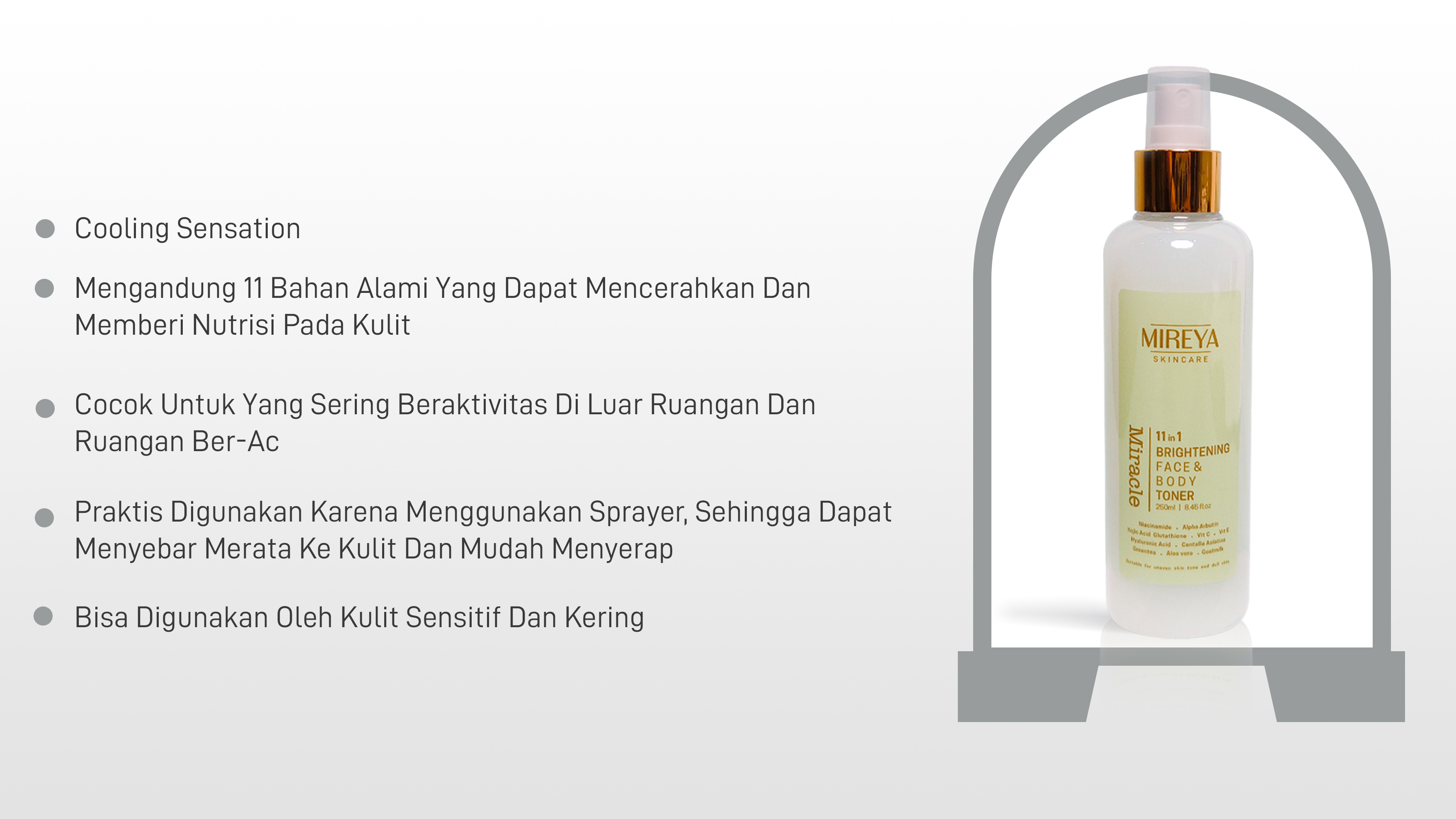 Jual Mireya 11 in 1 Miracle Brightening Face & Body Toner 250ml – Toner ...