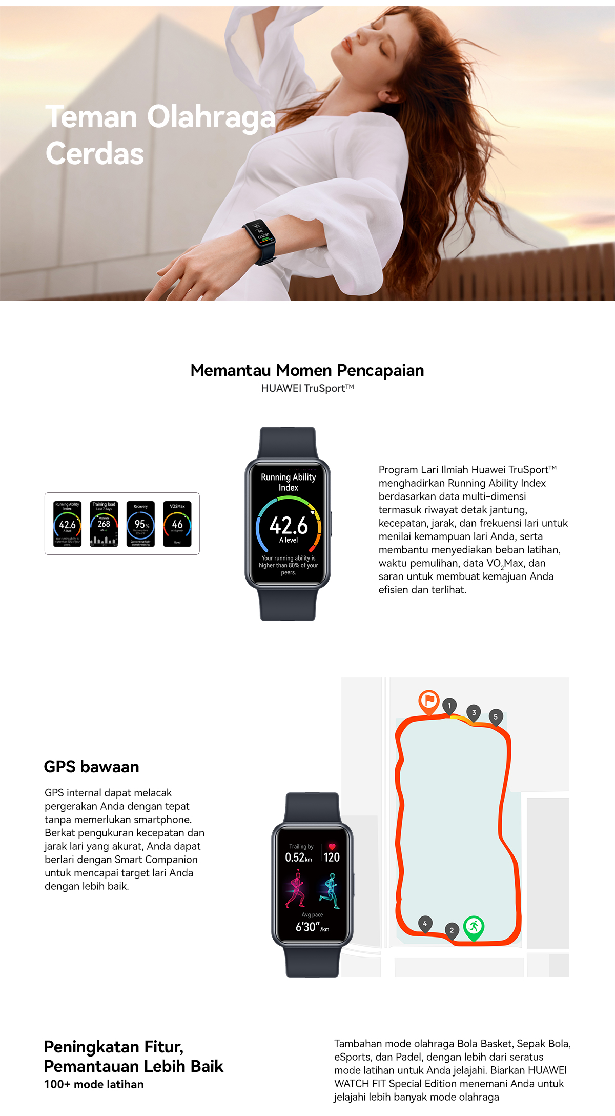 Jual HUAWEI WATCH FIT Special Edition Smartwatch | 1.64 HD AMOLED | 24/7 Active Health ...