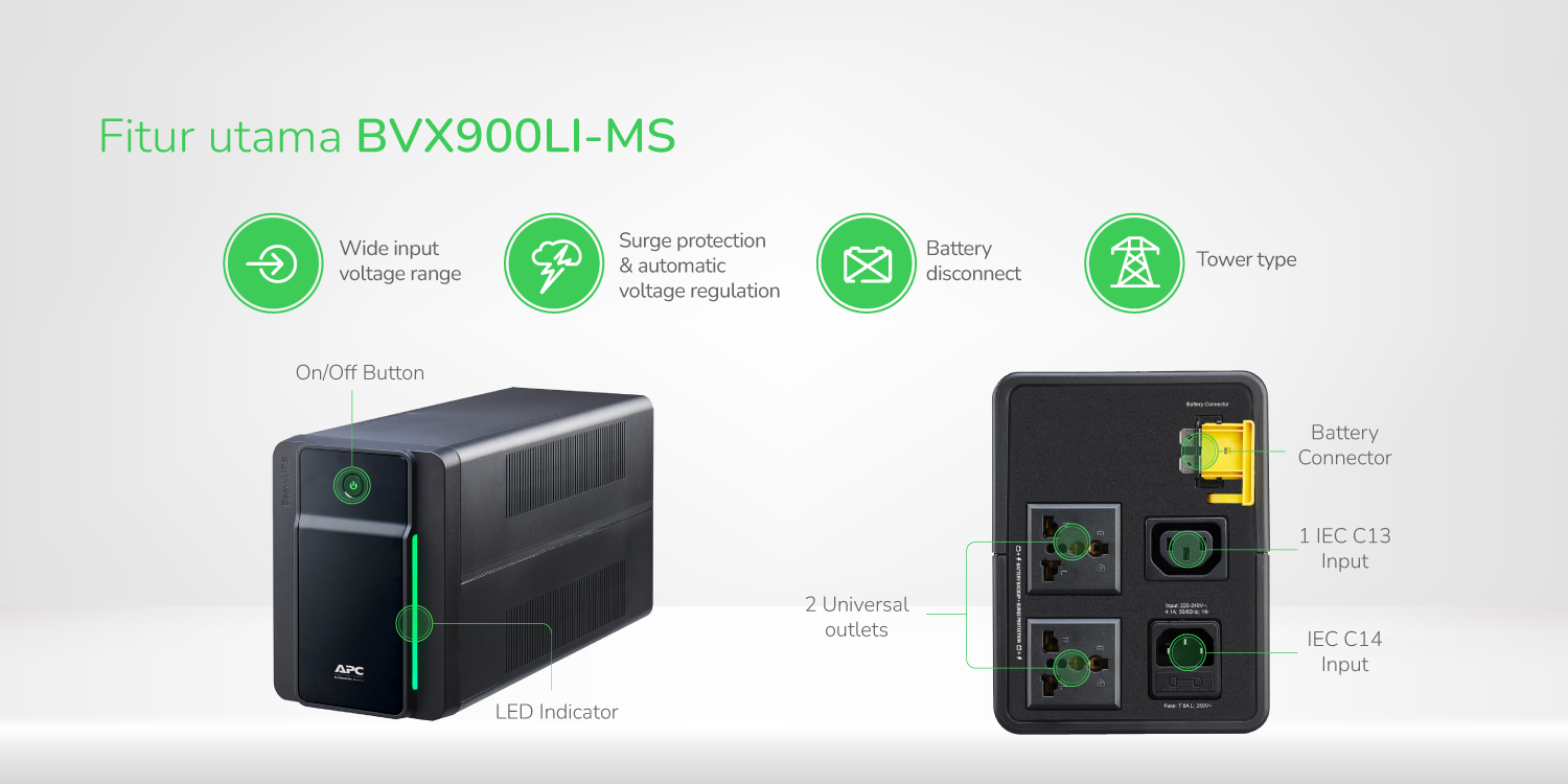 Jual UPS APC Easy UPS BVX 900VA 480W BVX900LI-MS | Shopee Indonesia