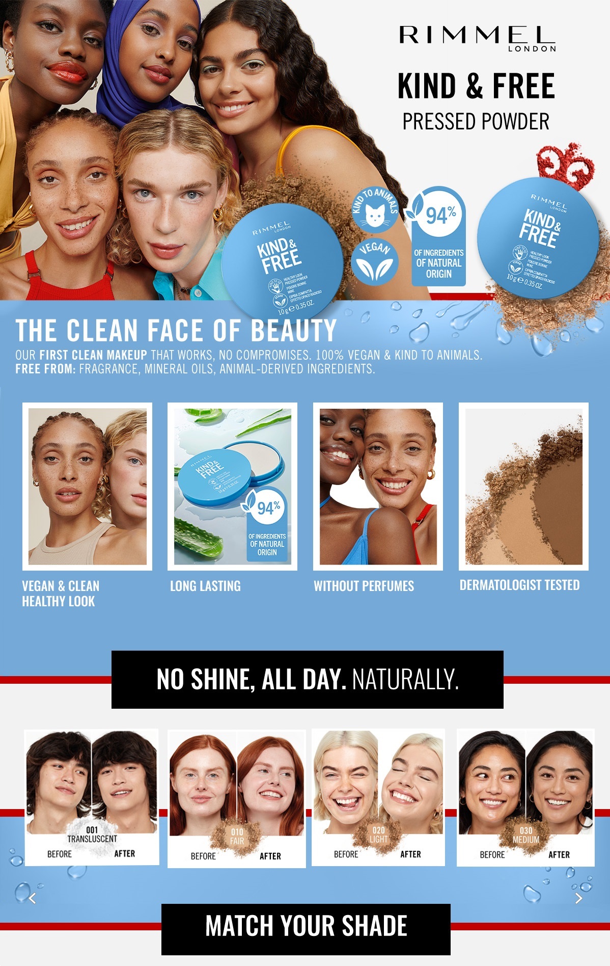 Jual Rimmel Kind & Free Pressed Powder - Fresh, Tampak Alami dan ...