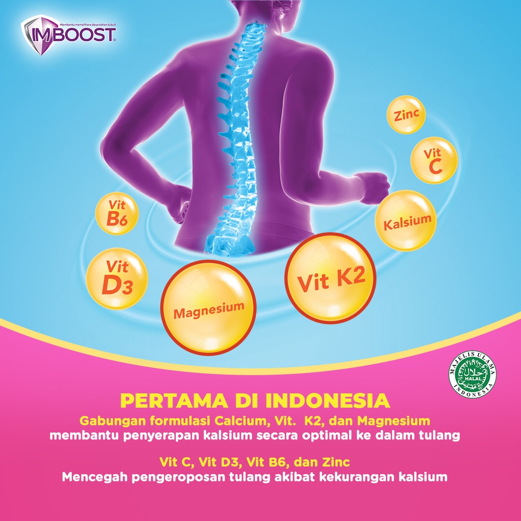 Jual Imboost Bone Effervescent Suplemen Tulang dan Gigi Rasa Jeruk @8 ...